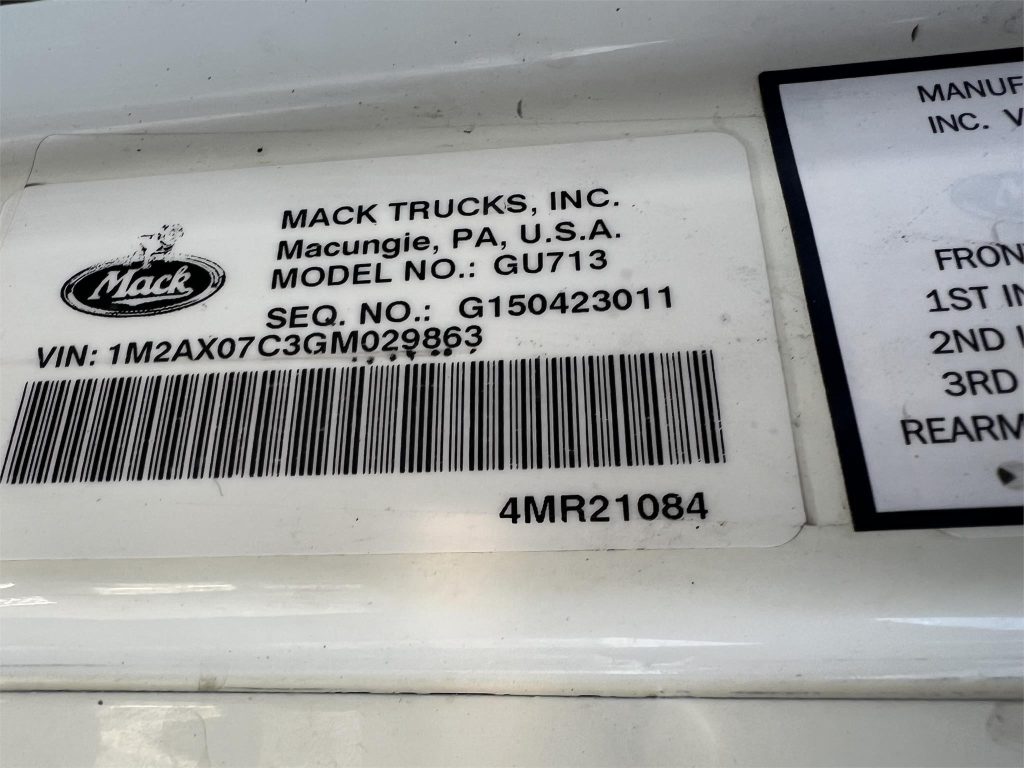2016 MACK GRANITE GU713 C029863 - RDO Truck Centers